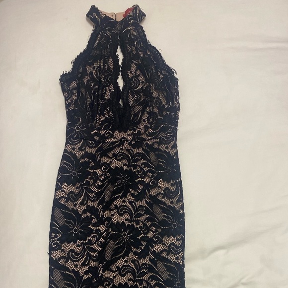 AKIRA | Dresses | Akira Red Label Black Lace Overlay Cocktail Dress ...